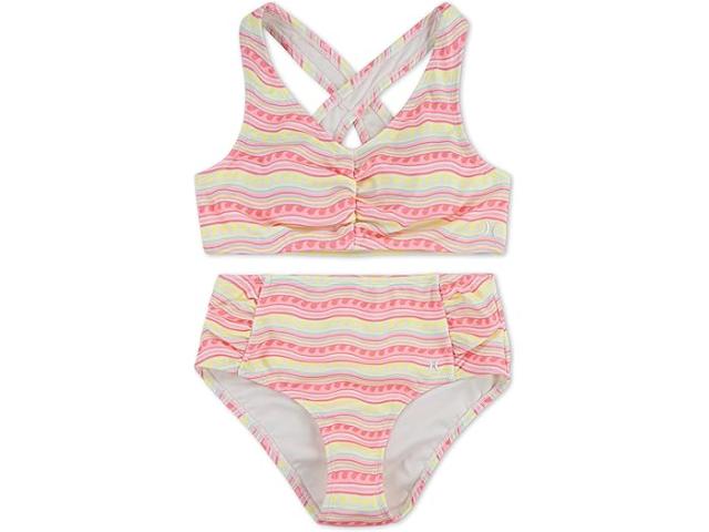 (取寄) ハーレー キッズ ガールズ ハイ ウェスト ビキニ (ビッグ キッド) Hurley Kids girls High Waisted Bikini (Big Kid) Pink Flamingo