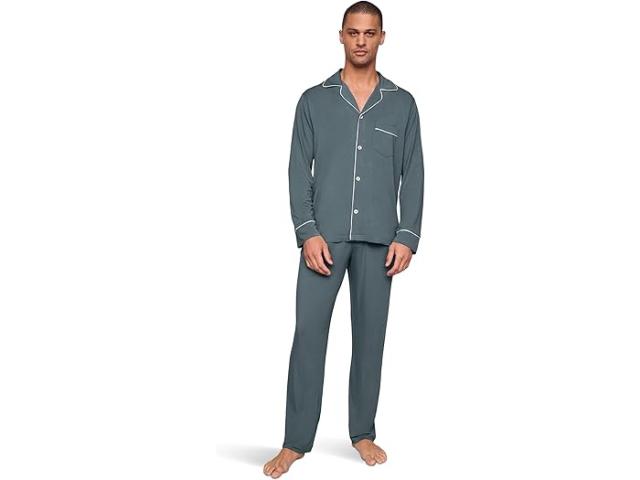 (取寄) エバージェイ メンズ ザ ウィリアム モーダル ロング Pj セット Eberjey men The William Modal Long PJ Set Stone Blue/Ivory