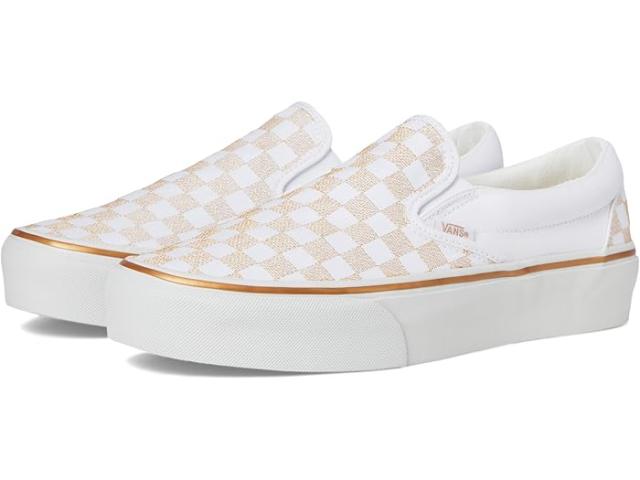 (取寄) バンズ クラシック スリッポン プラットフォーム Vans Classic Slip-On Platform llic Checkrbrd Gold