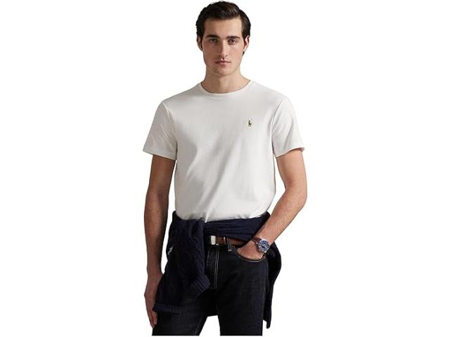 (取寄) ラルフローレン メンズ カスタム スリム フィット ソフト コットン T-シャツ Polo Ralph Lauren men Custom Slim Fit Soft Cotton T-Shirt White