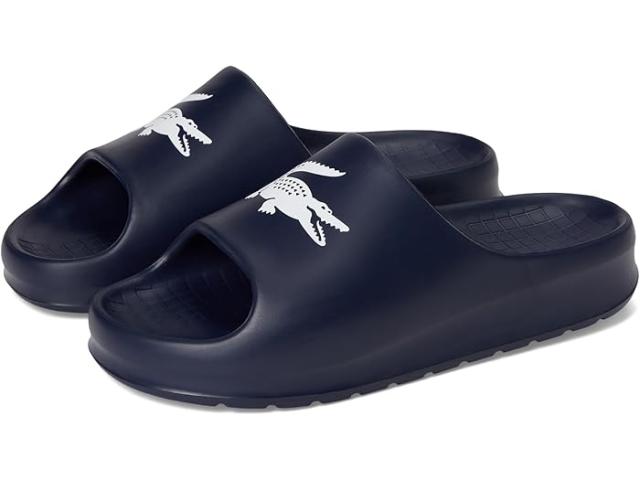 (取寄) ラコステ メンズ サーブ スライド 2.0 Lacoste men Serve Slide 2.0 Navy/White Croc