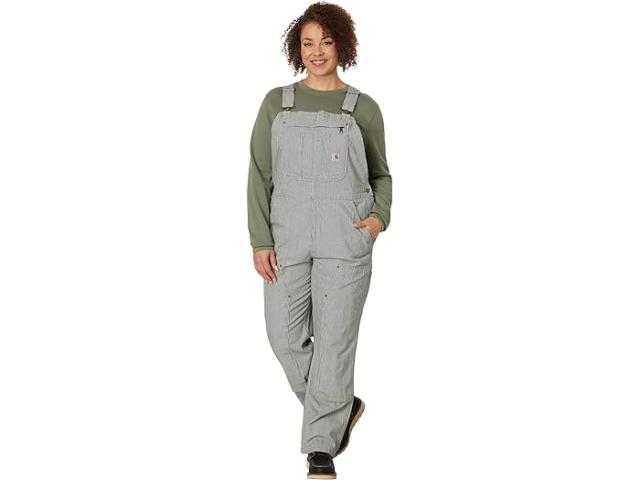 (取寄) カーハート レディース リラックスド-フィット フィット デニム ストライプド ビブ オーバーオール Carhartt women Carhartt Relaxed Fit Denim Striped Bib Overall Railroad Stripe