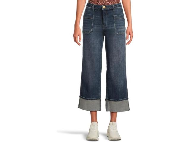 (取寄) カット フロム ザ クロス レディース ピティート シエナ ハイ ライズ ストレート アップ パッチ ポケット KUT from the Kloth women Petite Sienna High Rise Straight Leg-roll Up Patch Pocket Serene