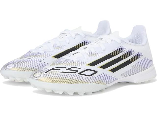 (取寄) アディダス キッズ リーグ ターフ クリーツ (リトル キッド/ビッグ キッド) adidas Kids F50 League Turf Cleats (Little Kid/Big Kid) White/Black/Gold llic
