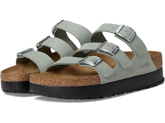 (取寄) ビルケンシュトック レディース パピリオ バイ フロリダ プラットフォーム - ヌバック Birkenstock women Papillio by Florida Platform - Nubuck Pure Sage