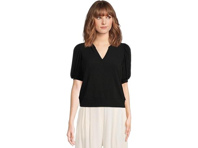 (取寄) マイケル スターズ レディース クイン パフ スリーブ トップ Michael Stars women Quinn Puff Sleeve Top Black