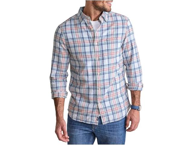 (取寄) ヴィンヤードヴァインズ メンズ フォリー ビーチ プレイド アイランド スラブ シャツ Vineyard Vines men Folly Beach Plaid  Slub Shirt Peaches/Cream