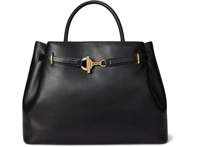 (取寄) ローレン ラルフローレン レディース レザー ラージ ブレイク サッチェル Lauren Ralph Lauren women Leather Large Blaike Satchel Black