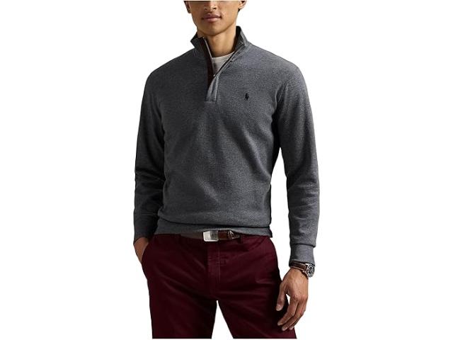 (取寄) ラルフローレン メンズ ラグジュアリー ジャージ クォーター-ジップ プルオーバー Polo Ralph Lauren men Luxury Jersey Quarter-Zip Pullover Barclay Heather