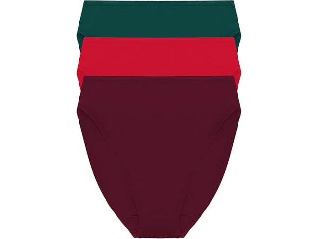 (取寄) ナトリ レディース ブリス ベア コットン ハイ カット ブリーフ 3-パック Natori women Bliss Bare Cotton High Cut Brief 3-Pack  Fig/Bonfire/Elm