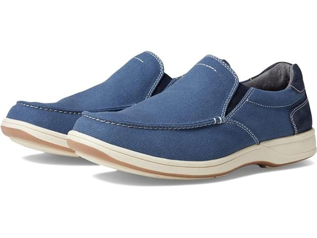 (取寄) フローシャイム メンズ レイクサイド キャンバス モック トゥ スリッポン Florsheim men Lakeside Canvas Moc Toe Slip-On Navy Nubuck
