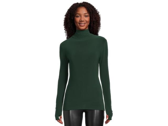 (取寄) ノーマ カマリ レディース スリム フィット ロング スリーブ タートル トップ Norma Kamali women Slim Fit Long Sleeve Turtle Top Dark Emerald