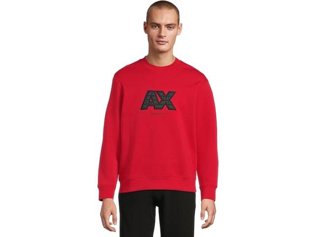 (取寄) アルマーニエクスチェンジ レディース パファー ロゴ プルオーバー スウェットシャツ Armani Exchange women Puffer Logo Pullover Sweatshirt Haute Red