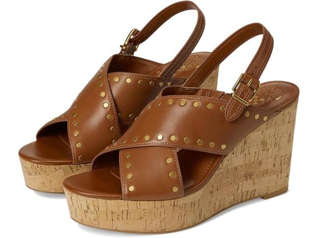 (取寄) ヴィンスカムート レディース クロス-バンド ウェッジ サンダル Vince Camuto women Ellna Cross-band Wedge Sandals Caramello