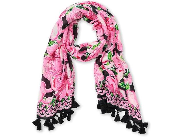 (取寄) リリー ピュリッツァー レディース リゾート スカーフ Lilly Pulitzer women Resort Scarf Onyx Party All The Time Engineered