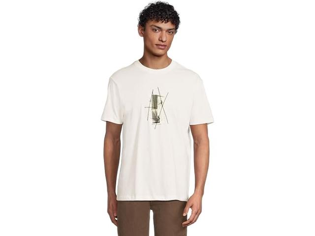 (取寄) アルマーニエクスチェンジ メンズ グラフィック コットン T-シャツ Armani Exchange men Graphic Cotton T-shirt Off White