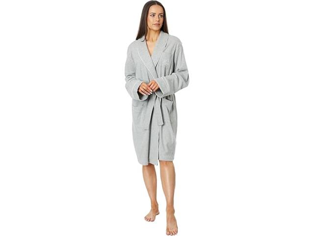 (取寄) ローレン ラルフローレン レディース エッセンシャル キルテッド カラー アンド カフ ローブ Lauren Ralph Lauren women Essentials Quilted Collar and Cuff Robe Grey Heather