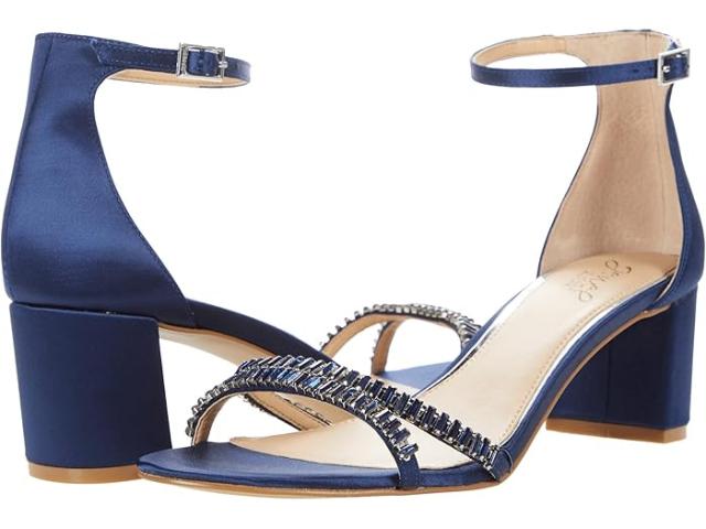 (取寄) ジュエル バッジェリー ミシュカ レディース ジョアン Jewel Badgley Mischka women Joanne Navy Satin