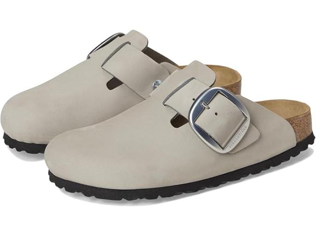 (取寄) ビルケンシュトック レディース ボストン ビッグ バックル - ヌバック レザー Birkenstock women Boston Big Buckle - Nubuck Leather Stone Coin