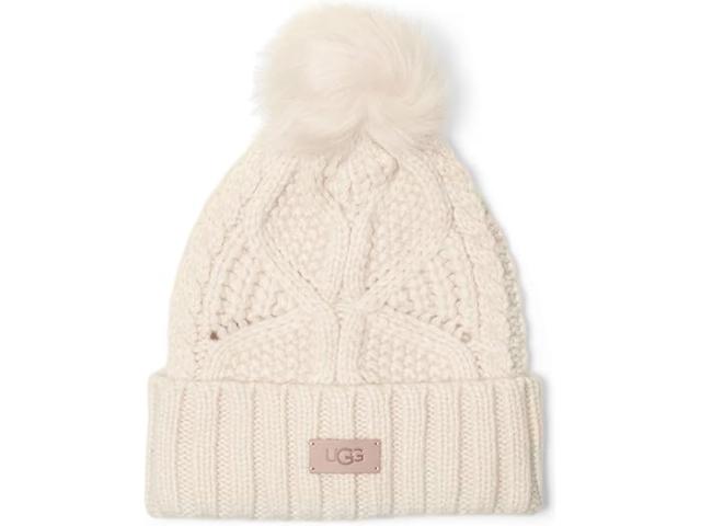 (取寄) アグ レディース ケーブル ビーニー ウィズ ポン UGG women Cable Beanie With Pom Cream
