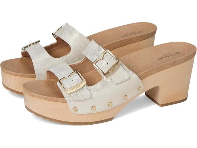 (取寄) ドクターショール レディース オリジナル ヴィーブ プラットフォーム スライド サンダル Dr. Scholl's women Original Vibe Platform Slide Sandal llic Gold Leather