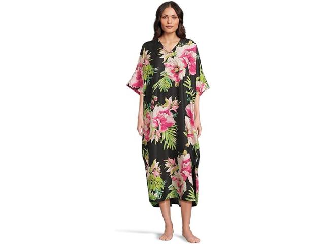 (取寄) ナトリ レディース ウェッジ カフタン Natori women Sonomi Wedge Caftan Black/Multi