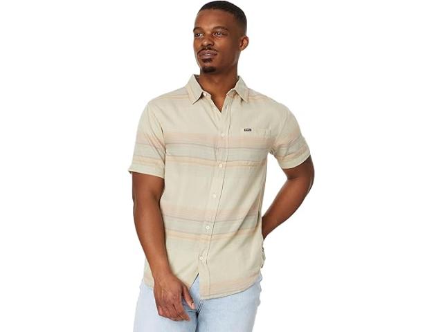 (取寄) オニール メンズ シーフェアリング ストライプ スタンダード ショート スリーブ ウーブン O'Neill men Seafaring Stripe Standard Short Sleeve Woven Light Khaki