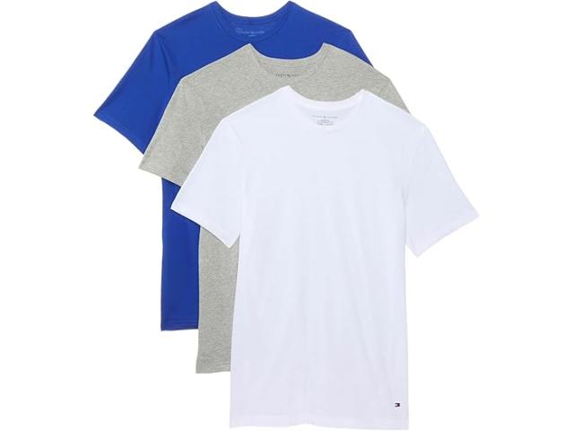 (取寄) トミーヒルフィガー メンズ コットン クラシック 3-パック クルーネック アンダーシャツ   men Cotton Classic 3-Pack Crewneck Undershirts Persian Blue