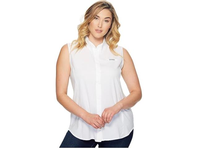 (取寄) コロンビア レディース プラス サイズ タミアミ スリーブレス シャツ Columbia women Plus Size Tamiami Sleeveless Shirt White
