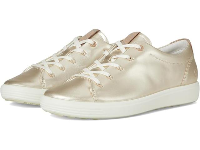 (取寄) エコー レディース ソフト 7 フローラル スニーカー ECCO women Soft 7 Floral Sneaker Pure White Gold Floral Trim