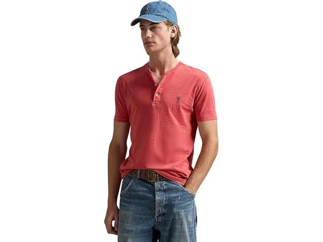 (取寄) ラルフローレン メンズ スラブ ジャージ ヘンリー シャツ Polo Ralph Lauren men Slub Jersey Henley Shirt Spring Red