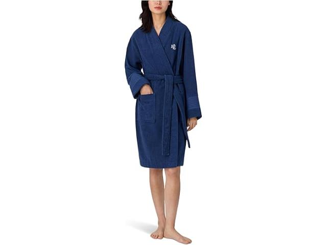 (取寄) ローレン ラルフローレン レディース ロング スリーブ グリニッジ ローブ Lauren Ralph Lauren women Long Sleeve Greenwich Robe Navy