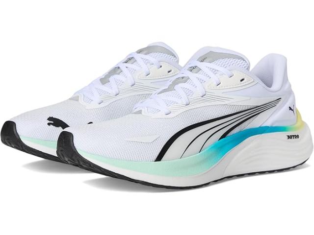 (取寄) プーマ メンズ エレクトリファイ ニトロ 4 ランニング シューズ PUMA men Electrify Nitro 4 Running Shoes White/Mint Melt/Speed Blue