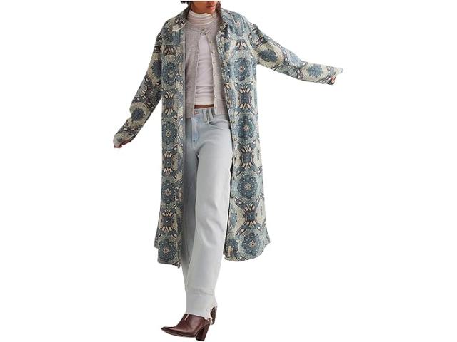 (取寄) フリーピープル レディース ウィー ザ フリー ブリック レーン ジャカード マキシ シャツ ジャケット Free People women We The Free Brick Lane Jacquard Maxi Shirt Jacket Blue Combo