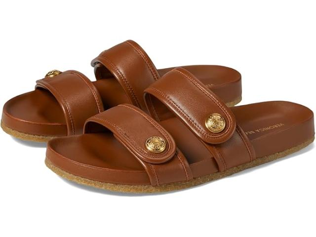 (取寄) ベロニカ ビアード レディース パーシー スライド Veronica Beard women Percey Slides Caramel Brown Leather