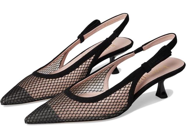 (取寄) ケイトスペード レディース ライリー メッシュ スリングバック キトン ヒール Kate Spade New York women Riley Mesh Slingback Kitten Heel Black