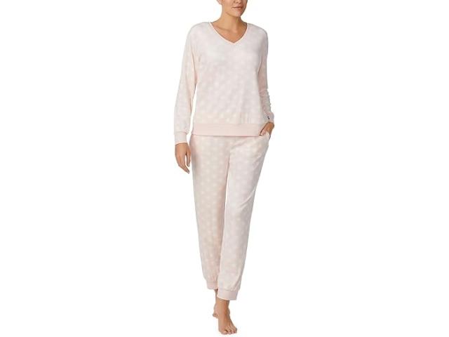 (取寄) ケイトスペード レディース ストレッチ ベロア ロング スリーブ ジョガーズ セット Kate Spade New York women Stretch Velour Long Sleeve Joggers Set Pastry Pink Dot
