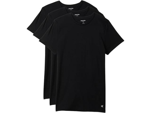 (取寄) カルバンクライン アンダーウェア メンズ コットン クラシックス 3-パック クルーネック T-シャツ   Underwear men Cotton Classics 3-pack Crewneck T-shirt Black/Black