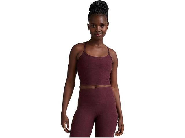 (取寄) ビヨンドヨガ レディース スペースダイ スリム レイサーバック クロップド タンク Beyond Yoga women Spacedye Slim Racerback Cropped Tank Midnight Burgundy Heather