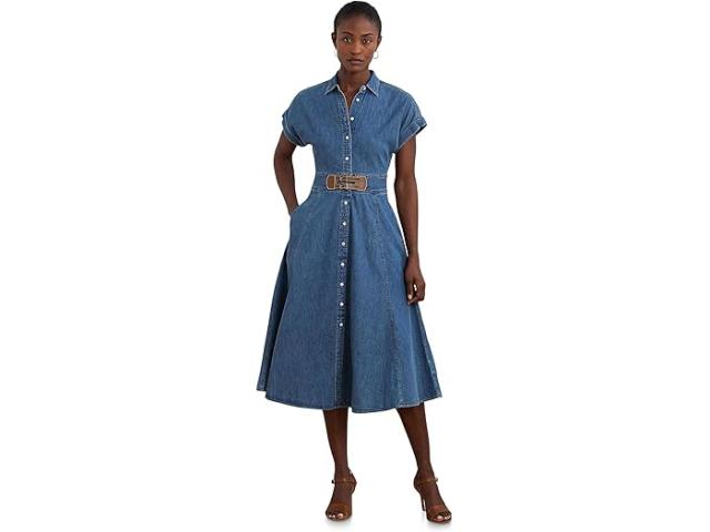 (取寄) ローレン ラルフローレン レディース ドレス Lauren Ralph Lauren women Erlaina-Short Sleeve-Day Dress Opal Wash