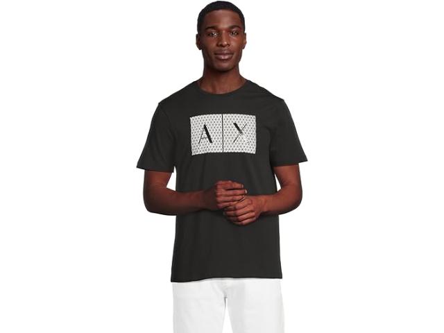 (取寄) アルマーニエクスチェンジ メンズ ボックス ロゴ ティー Armani Exchange men Box Logo Tee Black