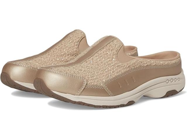 (取寄) イージースピリット レディース トラベルタイム Easy Spirit women Traveltime Gold Leather/Natural Sequin Boucle