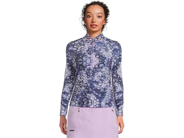 (取寄) ジェイミー サドック レディース バブルズ プリント ロング スリーブ サンセンス トップ Jamie Sadock women Bubbles Print Long Sleeve Sunsense Top Slate Purple