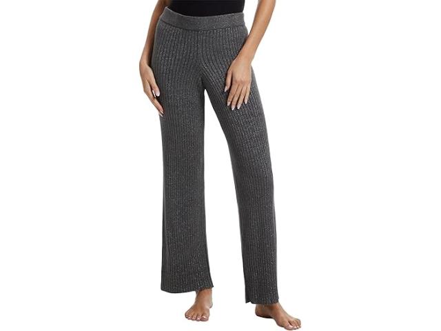 (取寄) ベアフットドリームス レディース コージーシック ウルトラ ライト ルレックス リブ ワイド レッグ パンツ Barefoot Dreams women Cozychic Ultra Lite Lurex Rib Wide Leg Pant Carbon