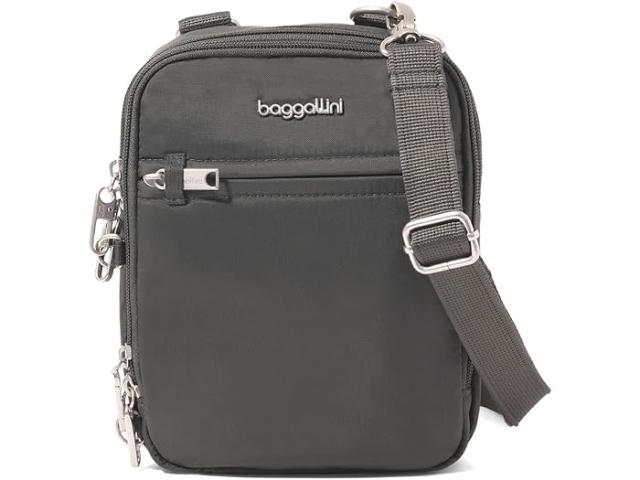 (取寄) バッガリーニ レディース セキュルテックス アンチ-シーフ ミニ エブリシング クロスボディ Baggallini women Securtex Anti-theft Mini Everything Crossbody Charcoal