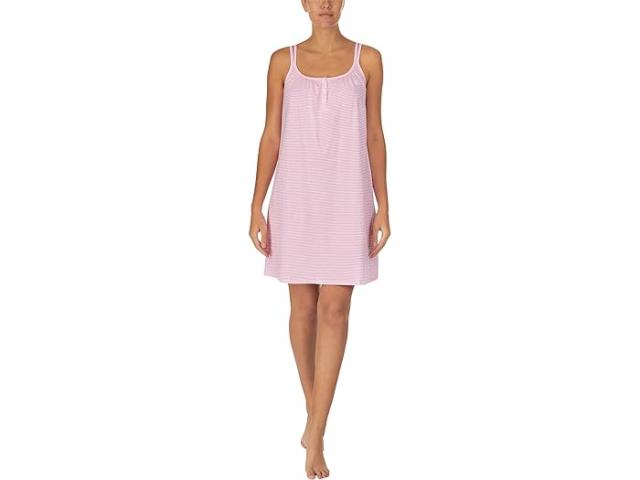 (取寄) ローレン ラルフローレン レディース ニット ダブル ストラップ ボタン ネック ガウン LAUREN Ralph Lauren women LAUREN Ralph Lauren Knit Double Strap Button Neck Gown Pink Stripe