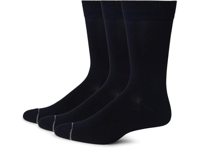 (取寄) フローシャイム メンズ バンブー フラッツ クルー ドレス 3-パック ソックス Florsheim men Bamboo Flat Crew Dress 3-Pack Socks Navy