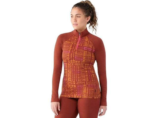 (取寄) スマートウール レディース メリノ 250 ベース レイヤー 1/4 ジップ Smartwool women Merino 250 Base Layer 1/4 Zip Pecan Brown Digi Plaid
