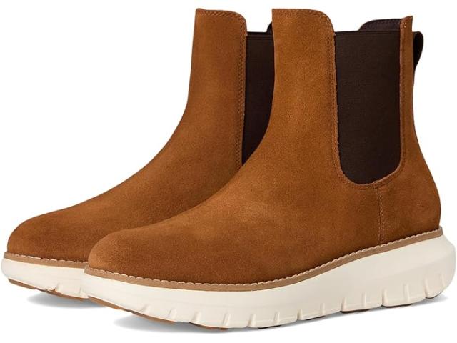 (取寄) コールハーン レディース ゼログランド チェルシー ウォータープルーフ ブーツ Cole Haan women Zerogrand Rexanna Chelsea Waterproof Boots Tobacco Suede/Ivory Waterproof