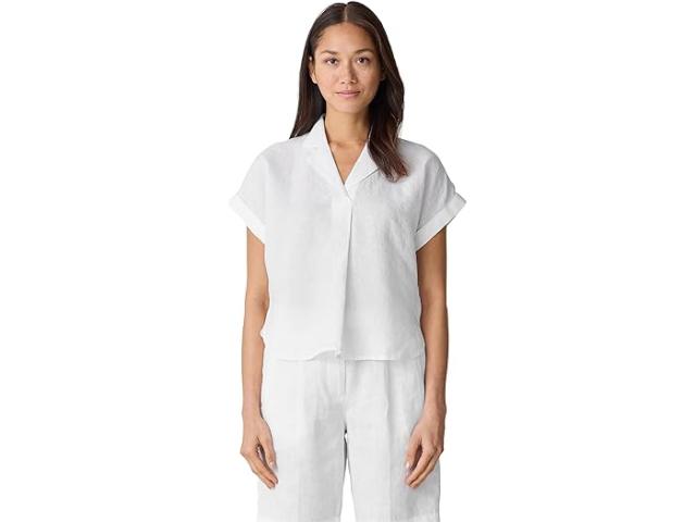 (取寄) アイリーン フィッシャー レディース ノッチ カラー トップ Eileen Fisher women Notch Collar Top White